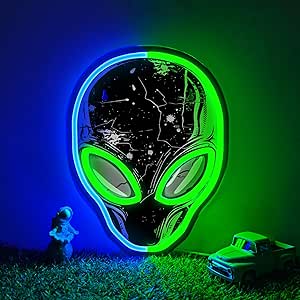 zidoni Alien Neon Sign,Dimmable Alien LED Neon Signs for Wall Decor ...