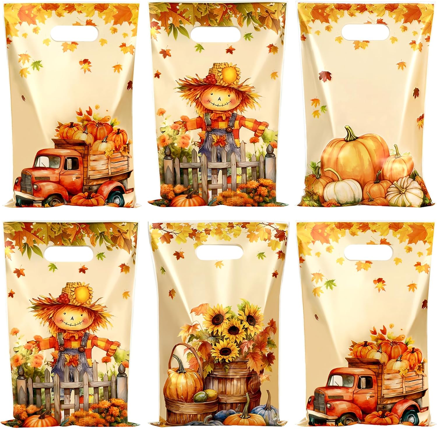 Amazon.com: Fall Thanksgiving Treat Bags, 60 PCS Fall Thanksgiving Gift ...