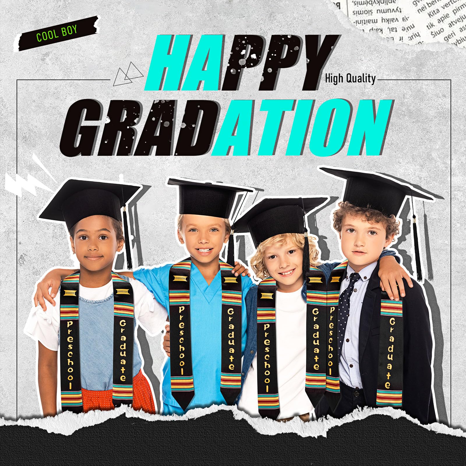 Snapklik.com : Jiuguva Preschool Graduation Cap And Stole Set ...