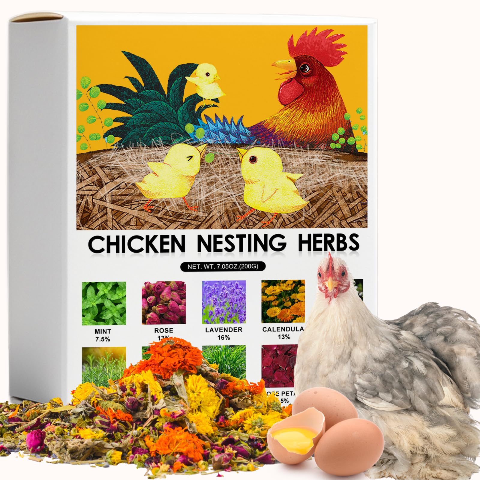 Amazon.com : 14.11oz Chicken Nesting Herbs Coop Refresher - 10 Premium Edible-Grade Herbs for ...
