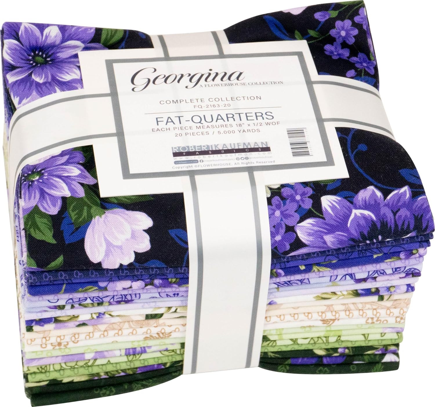 Amazon.com: Flowerhouse Georgina 20 Fat Quarters Robert Kaufman Fabrics ...