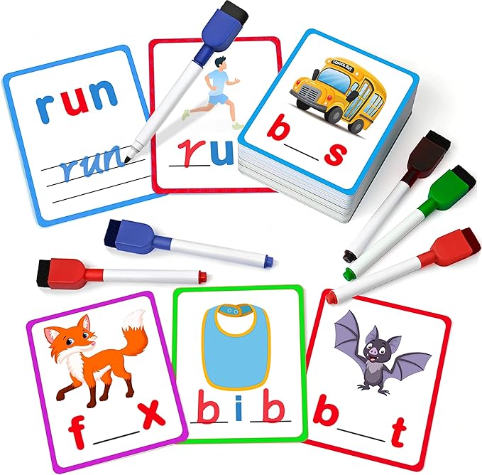 Amazon.com: 100 Short Vowel Spelling Flashcards, Handwriting Cards ...