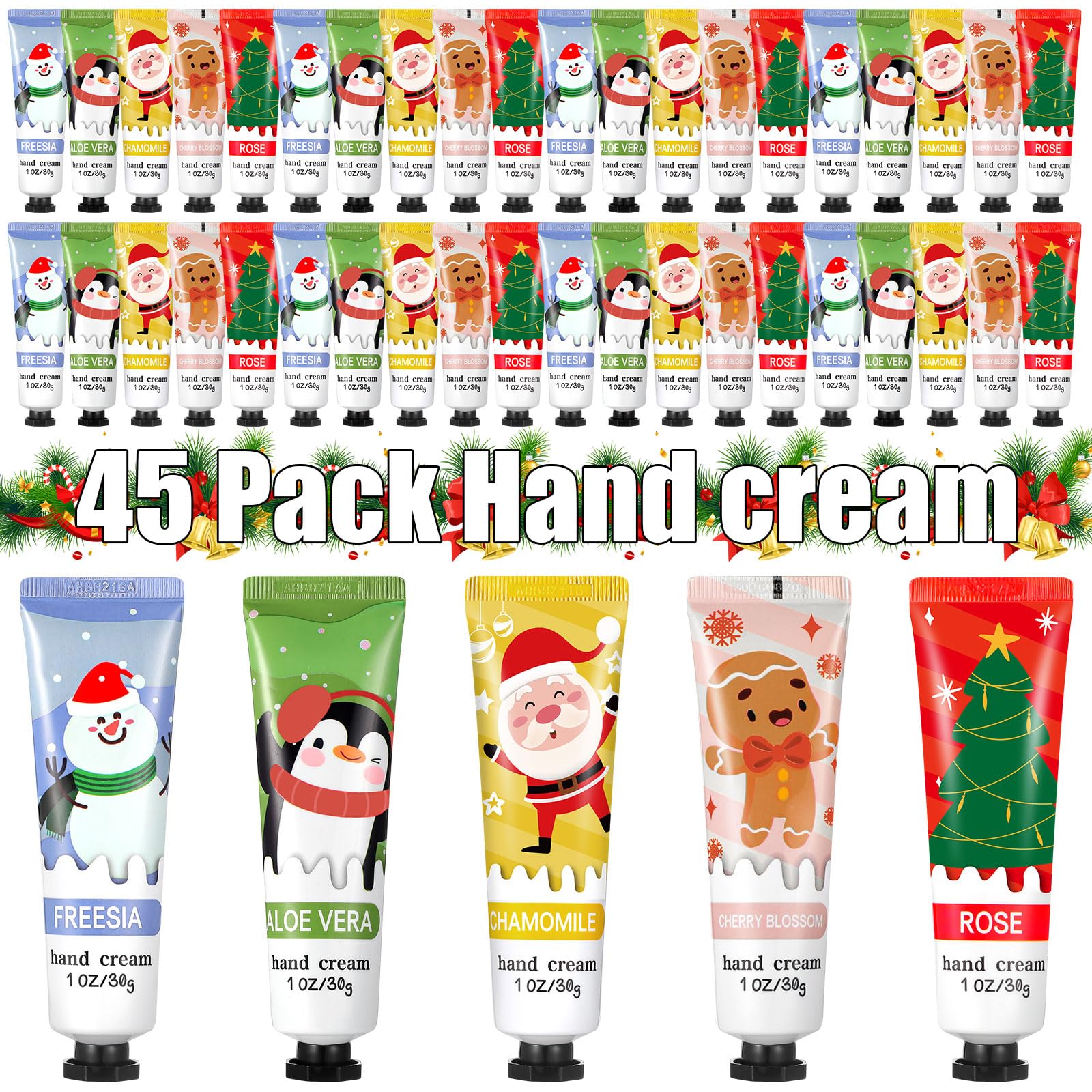 Amazon.com : Swiffen 45 Pcs Christmas Hand Cream Gift Set Natural Plant ...
