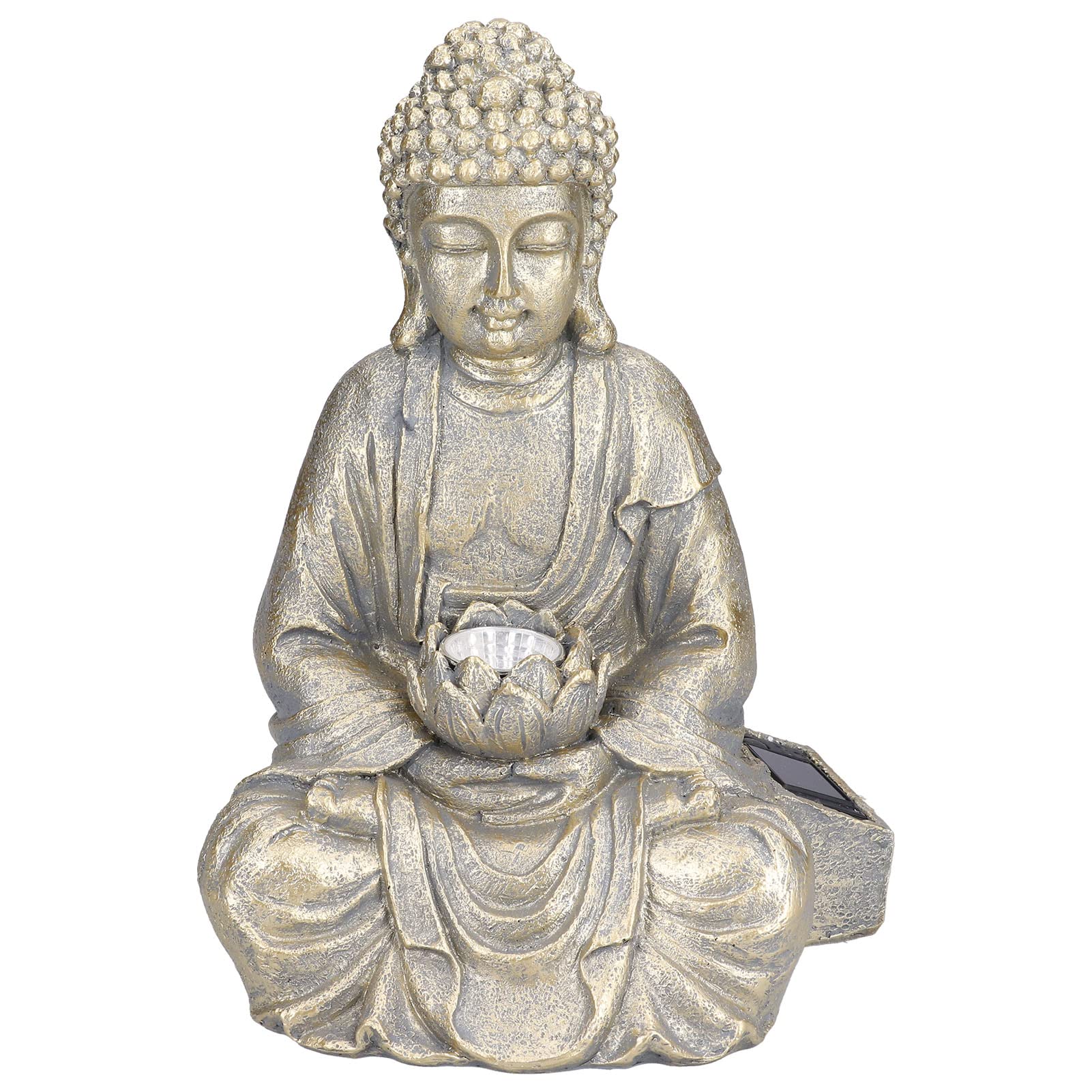 Amazon.com: Sitting Buddha Asian Zen Outdoor Statue with Light Solar ...