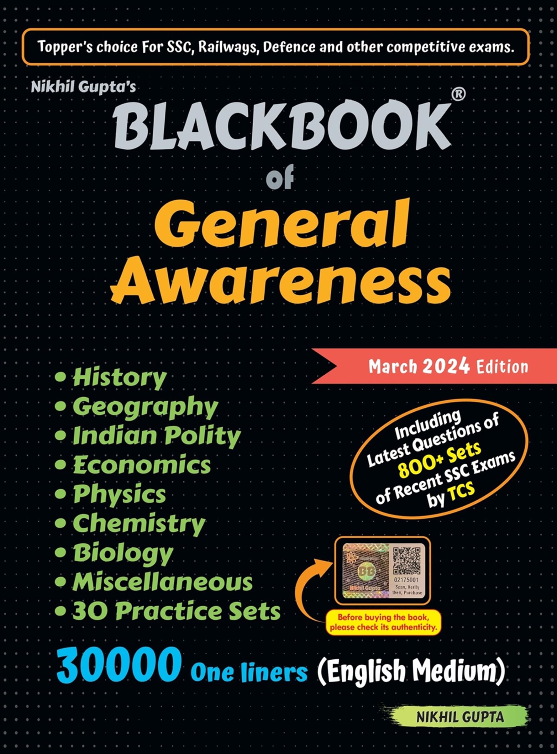 Blackbook of General Awareness (March 2024 Edition) : Nikhil Gupta ...