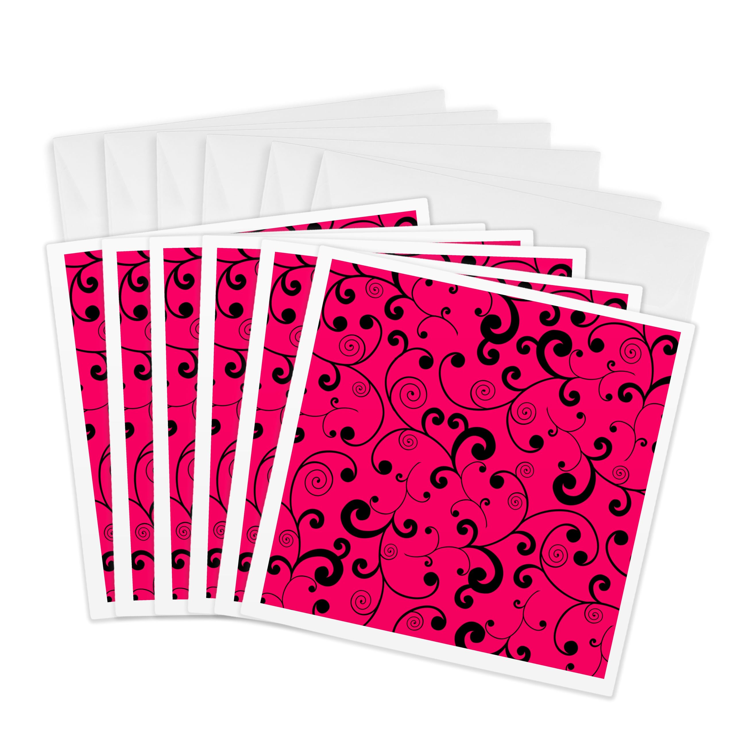 Fancy Pink Scroll Design Pale PINK & Black Scroll Design Mani...