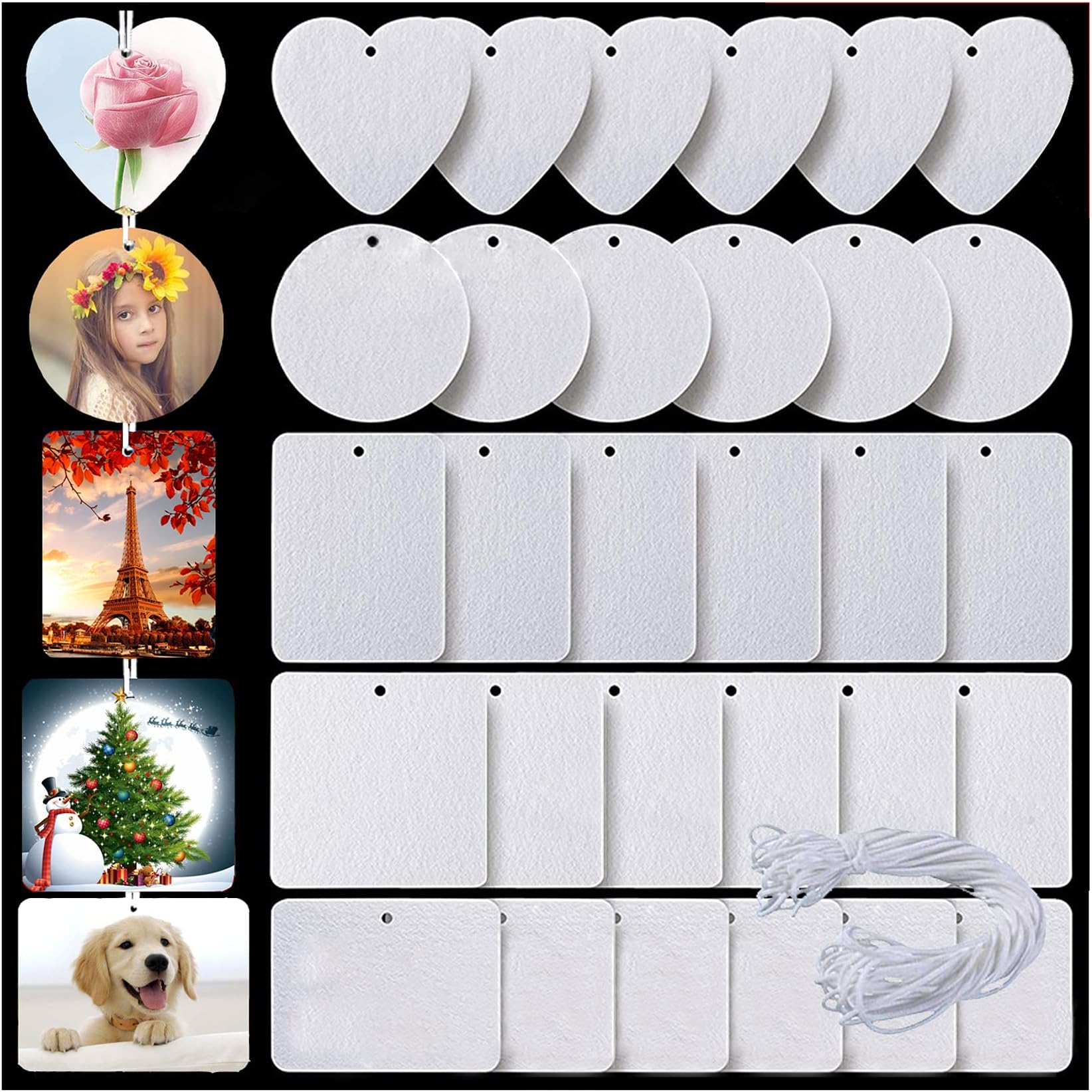 Amazon.com: MAIKESUB 25 Pieces Square Sublimation Air Freshener Blank ...