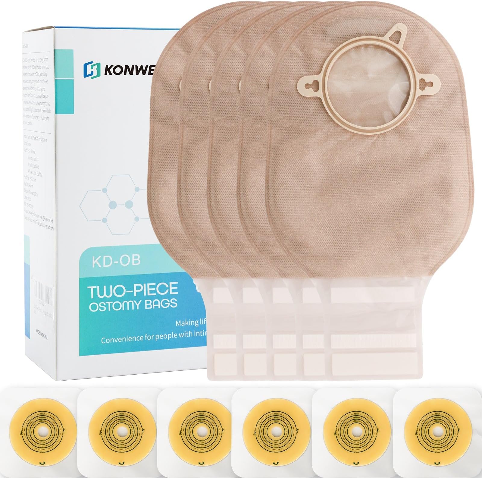 Amazon.com: 21 PCS Colostomy Bags,Ostomy Supplies,Two-Piece Drainable ...