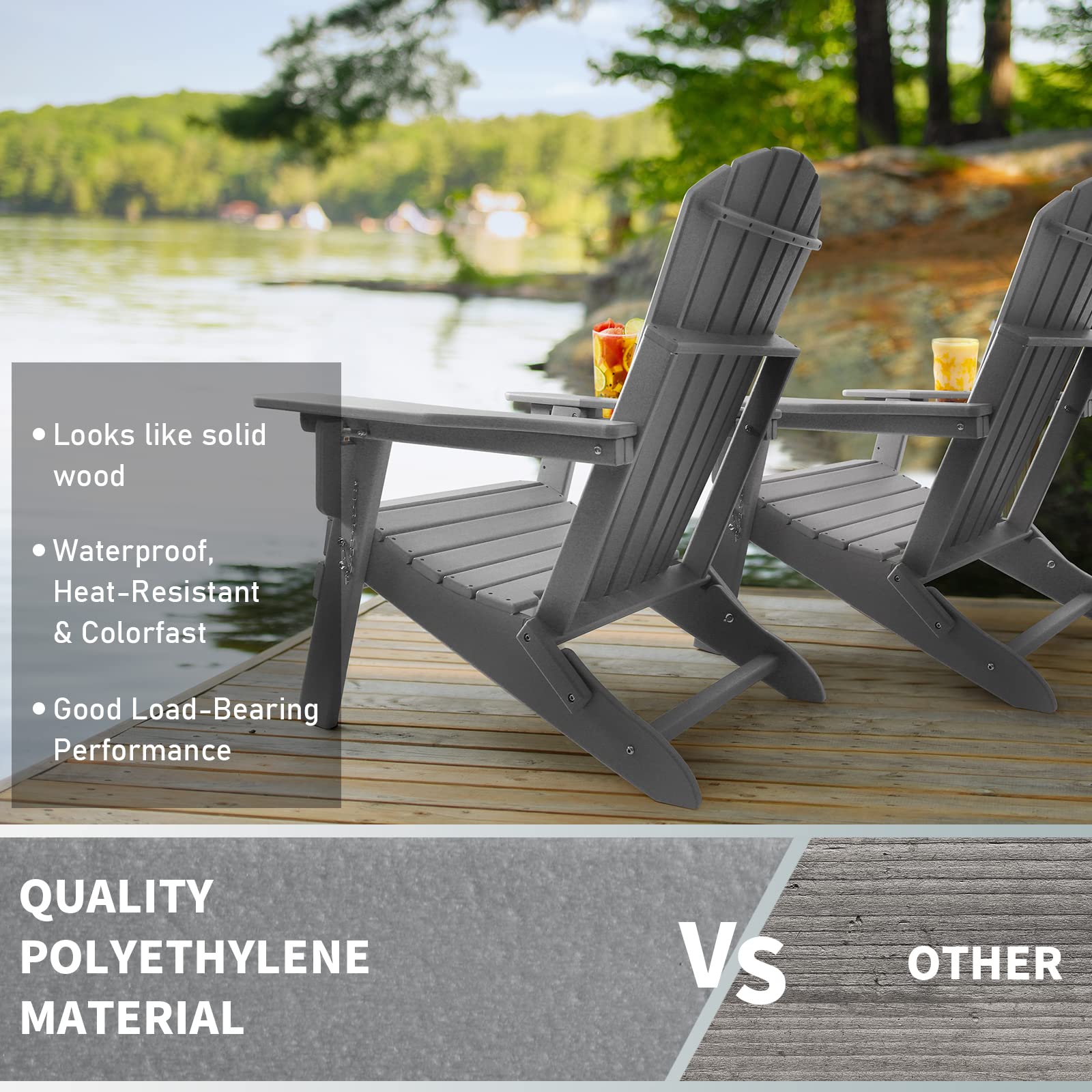 Kids Adirondack Chairs Set FUNBERRY Of 2 - HDPE Outdoor Chairs For ...