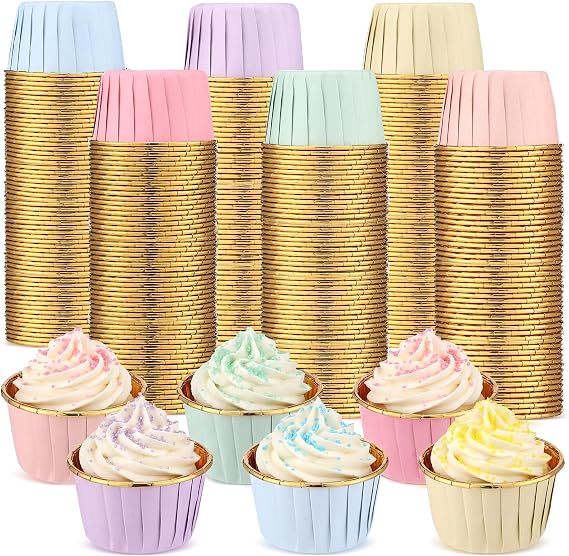 Amazon.com: Geiserailie 100 Pcs Easter Pastel Color Cupcake Liners ...