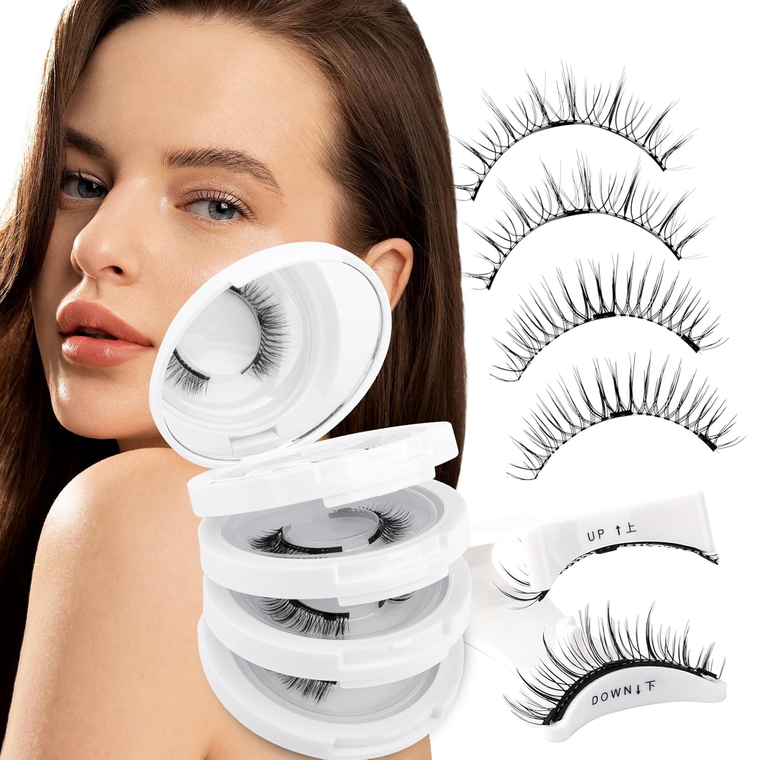 Amazon.com: 4 Pairs Nature Magnetic Eyelashes-Ultra Volume & Fluffy Look, Reusable, Easy to ...