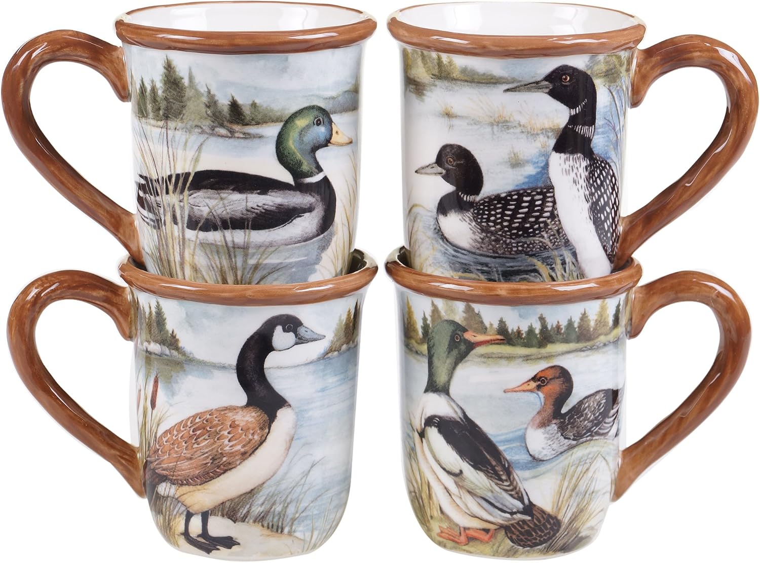 Amazon.com: Certified International Lake Life Mugs (Set of 4), 16 oz ...