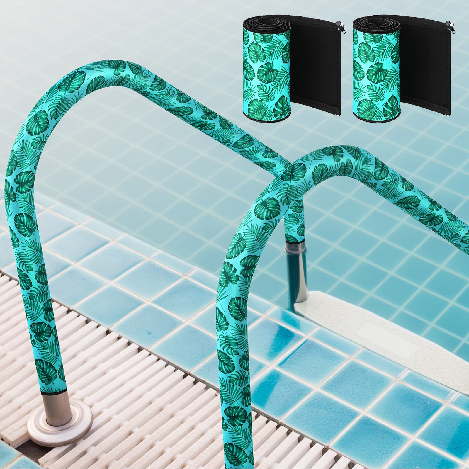 Amazon.com : Pinkunn 2 Pcs Pool Handrail Cover Swimming Pool Hand Rail ...