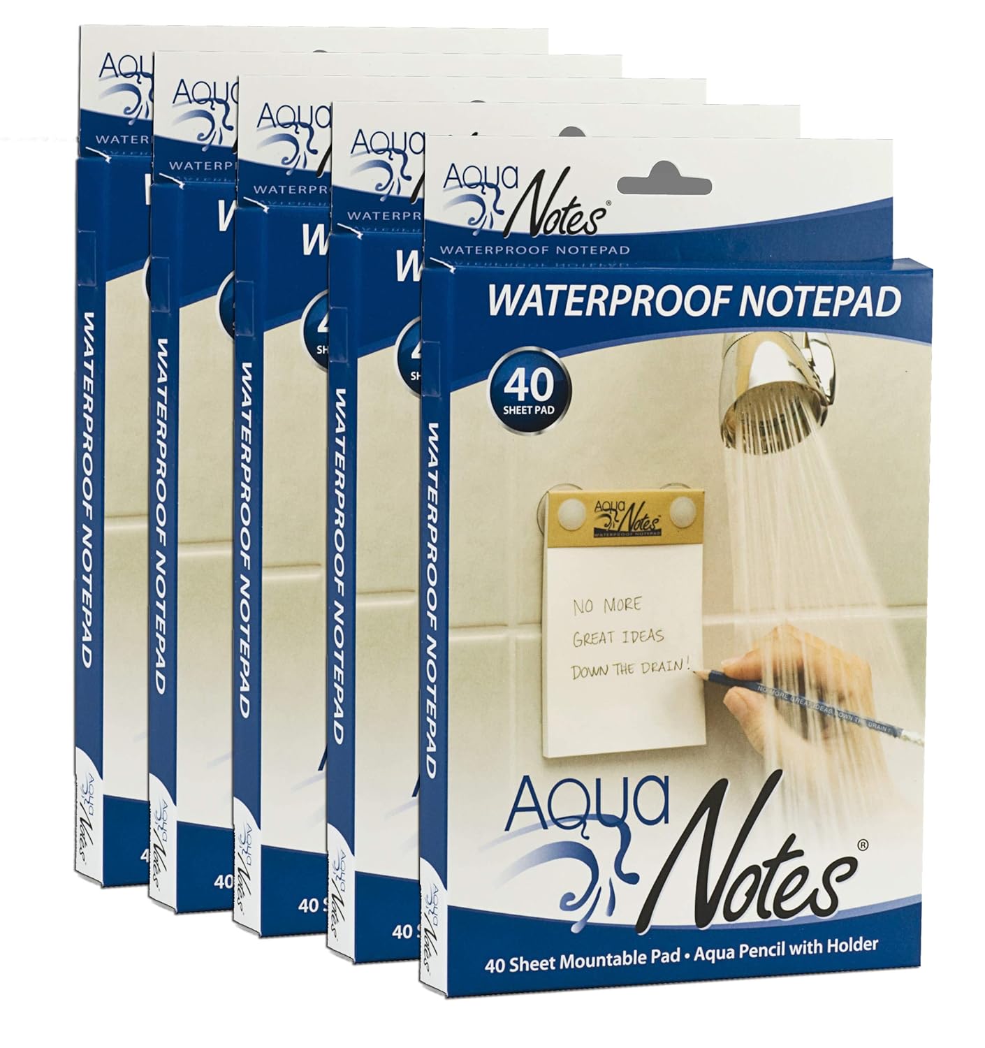 Aqua Notes Waterproof Note Pad -5 Pack (MADE IN THE USA): 0893181002075 ...