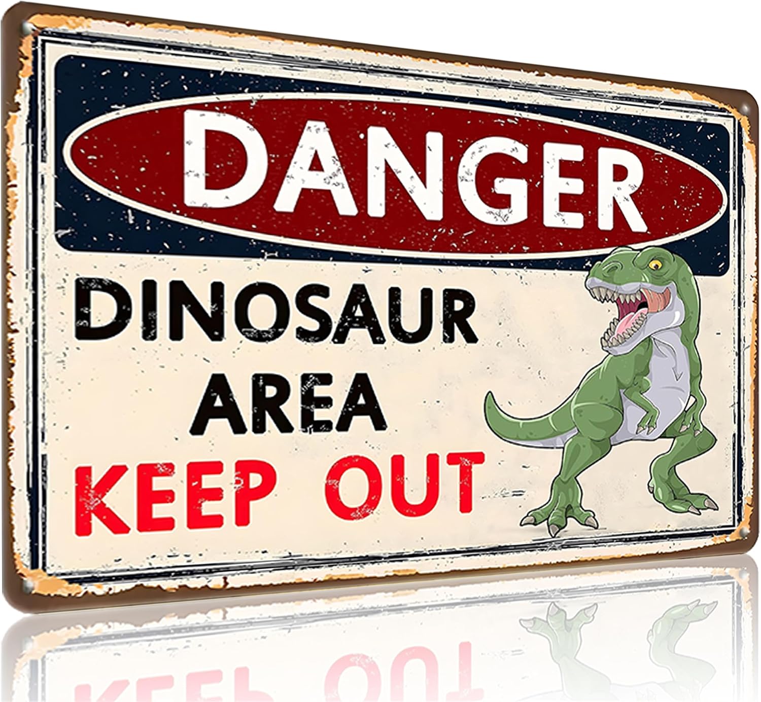 Amazon.com: Smilelife Dinosaur Gifts Vintage Dinosaur Sign Danger ...