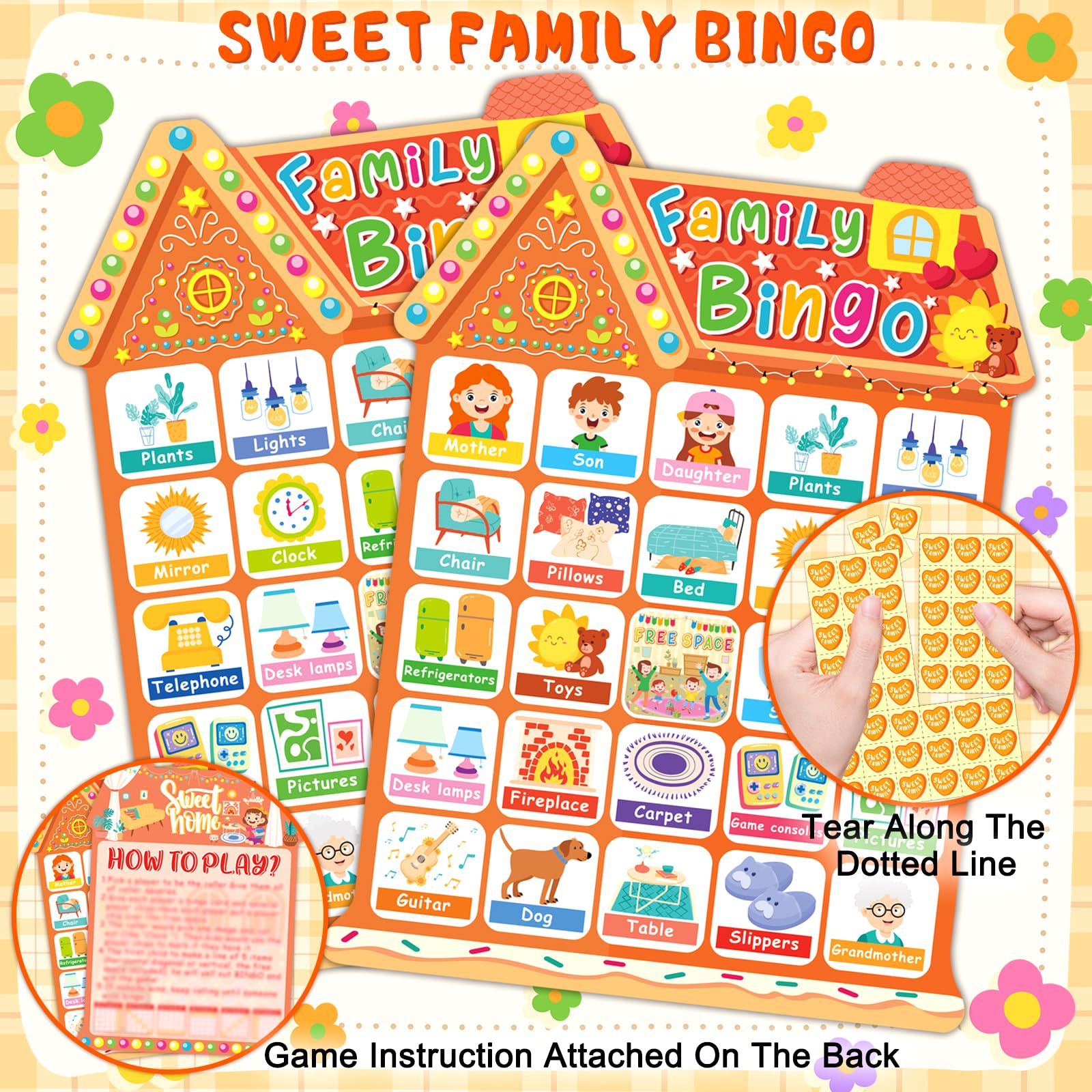 Snapklik.com : YTSQLER Family Bingo Game 24 Players Home Bingo Games ...