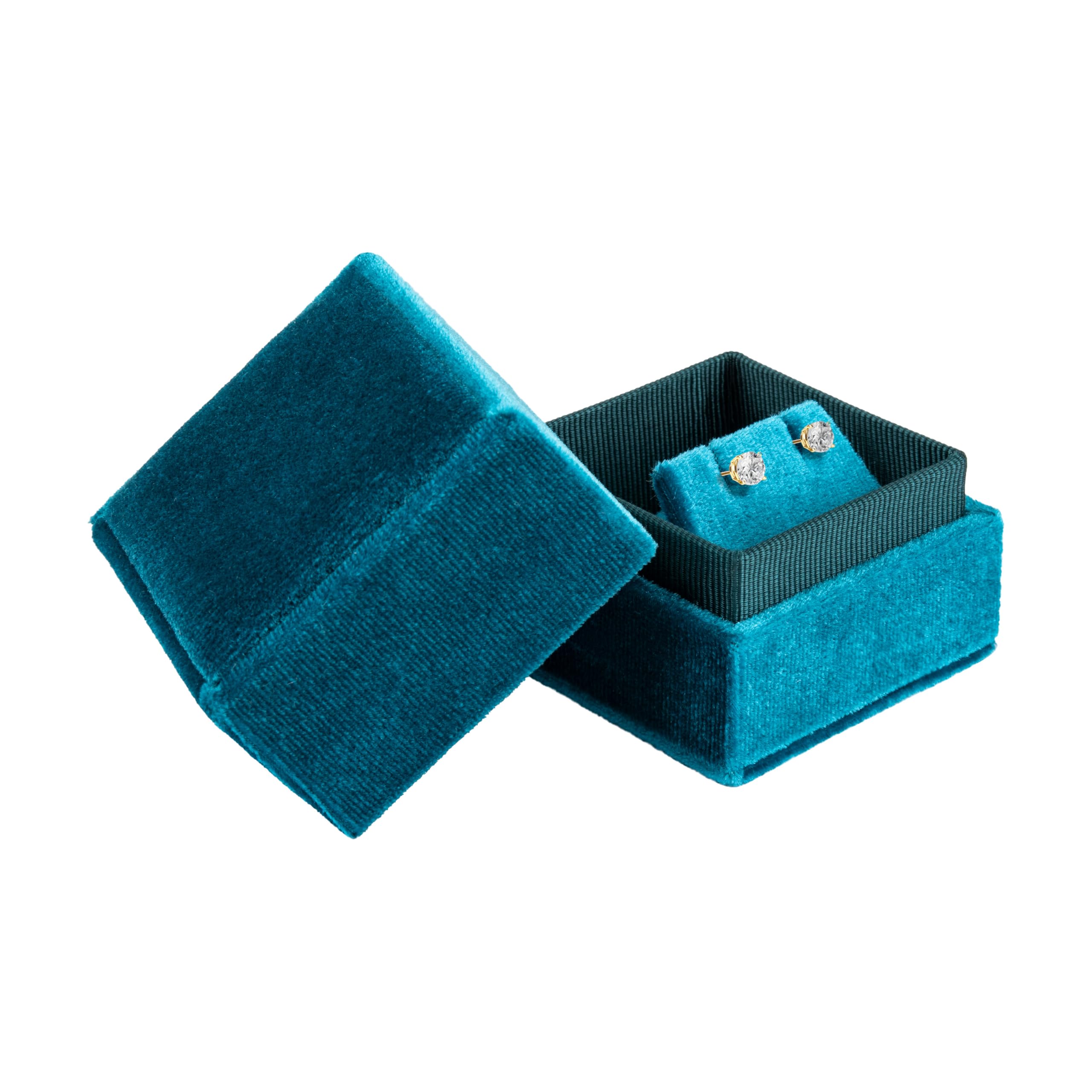 Amazon.com: ALLUREPACK Velvet Earring Box - Elegant 2-Piece Square ...