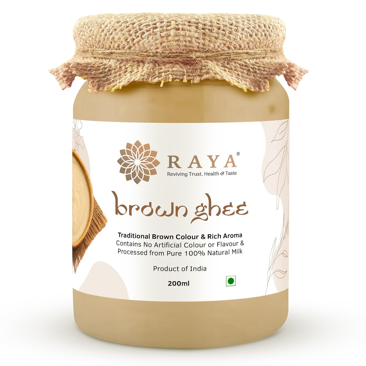 RAYA Traditional Brown Ghee (200 ml) – Premium Brown Ghee with Granular ...