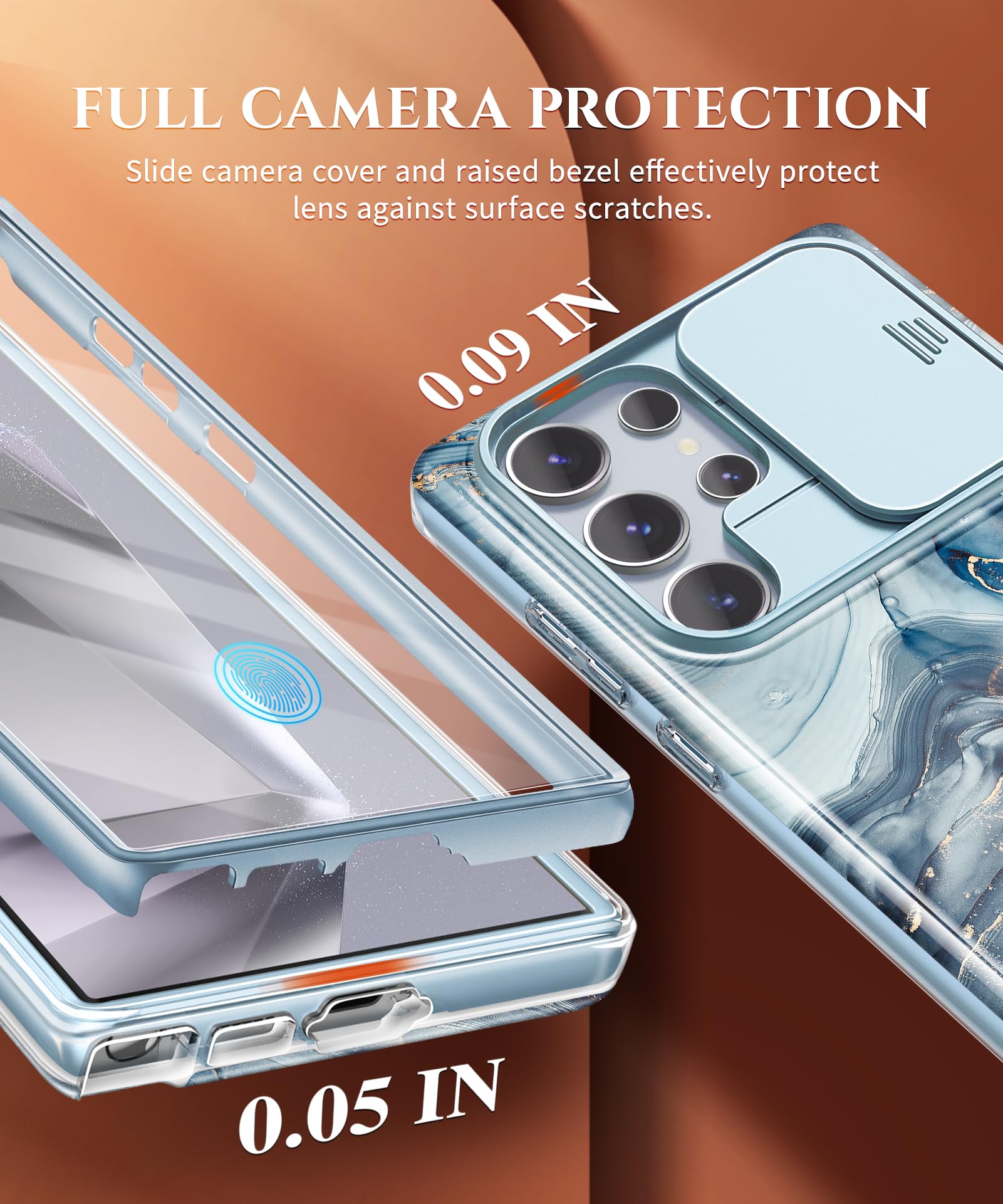 GVIEWIN for Samsung Galaxy S24 Ultra Case, [Slide Camera Cover & Built-in Screen Protector] [2 ...