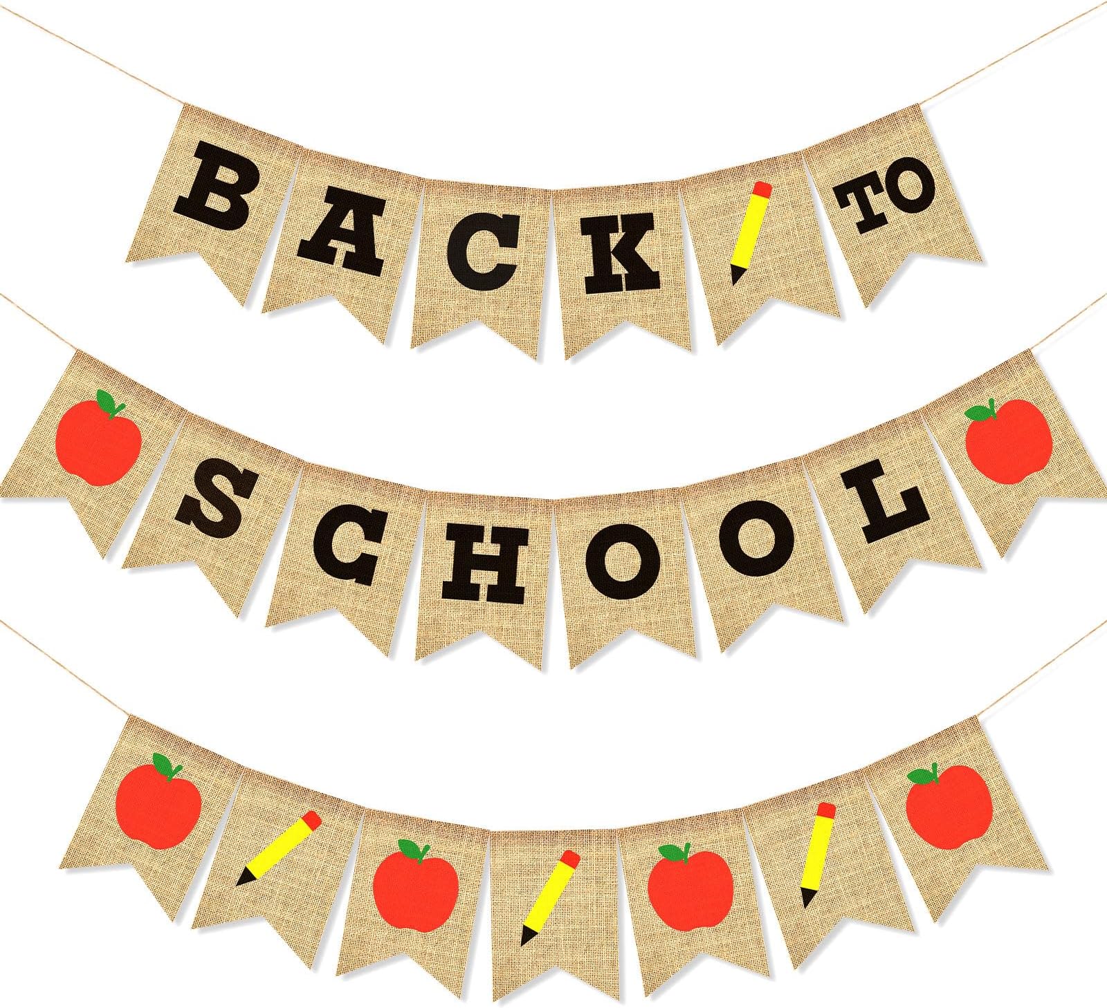 Amazon.com: Back To School Banner Burlap - Back to School Party ...