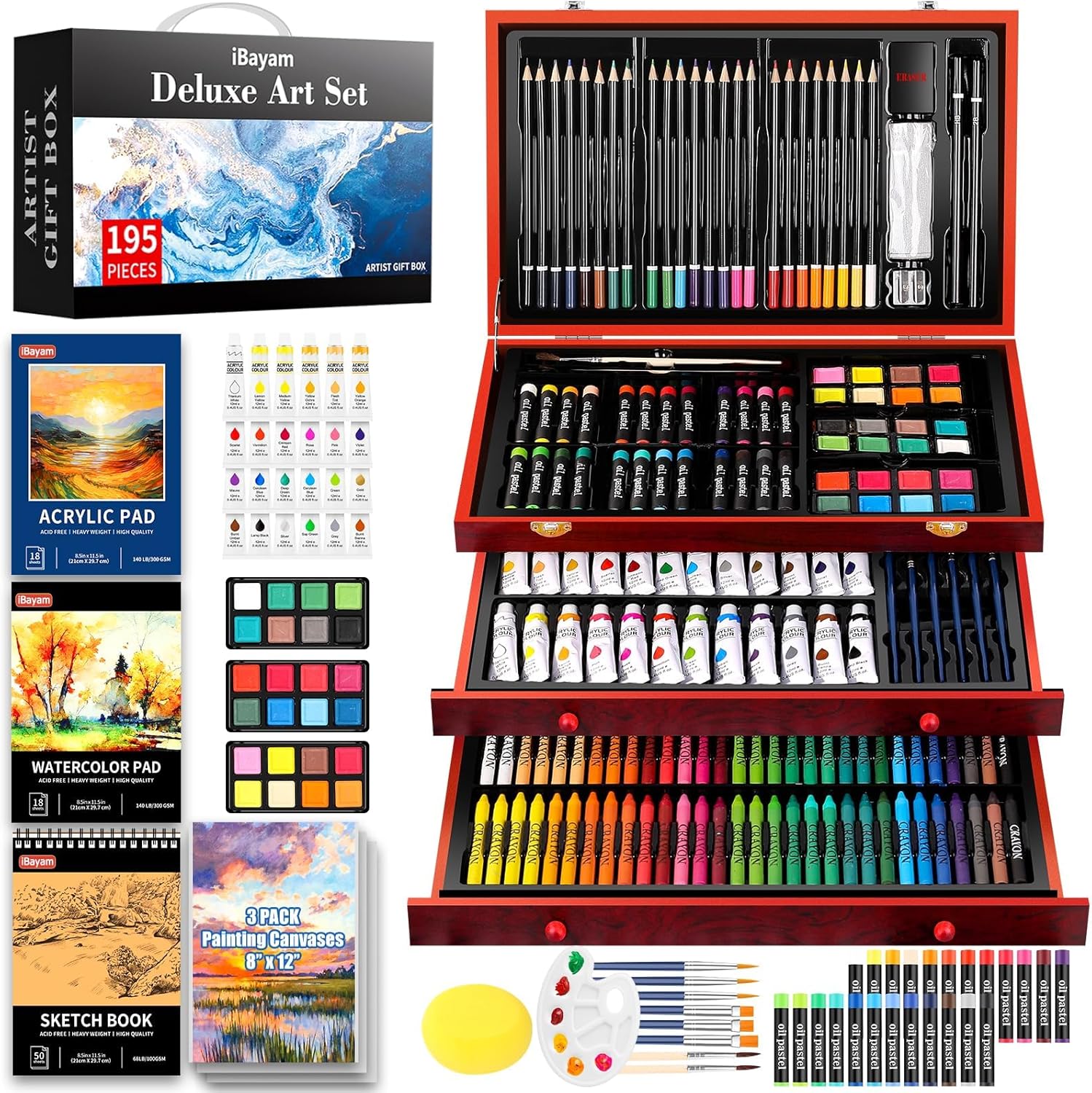 Brandclub - Art Supplies, iBayam 195 Pack Art Set Drawing Kit for Kids ...