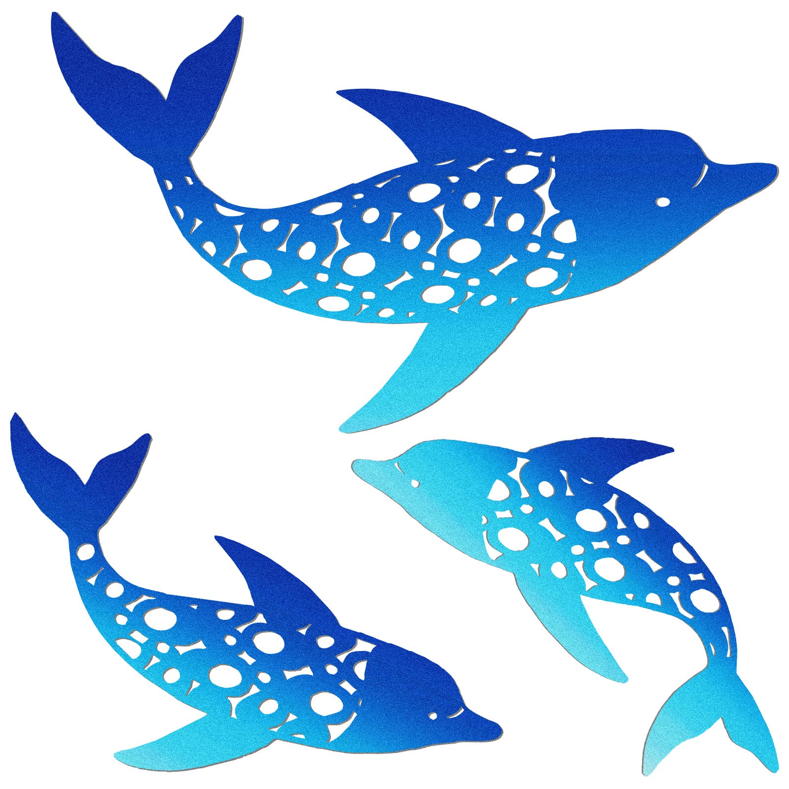 Amazon.com: Yaomiao 3 Pieces Metal Dolphin Wall Decor Beach Coastal ...