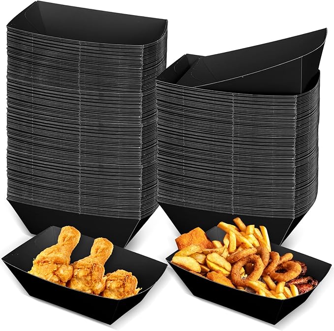 Amazon.com: Uiifan 200 Pcs Paper Food Boats Disposable Paper Food Tray ...
