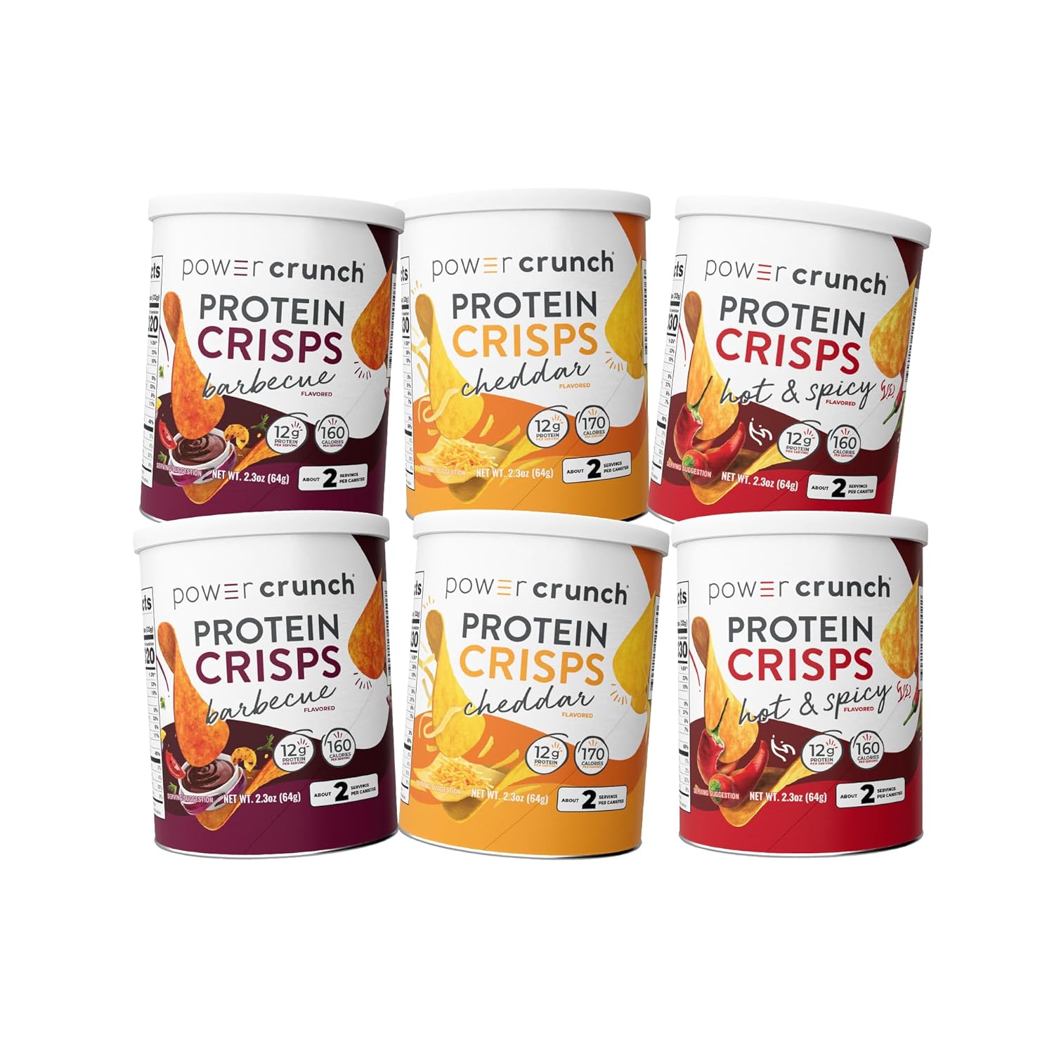 Amazon.com : Power Crunch Protein CRISPS Variety Pack, Cheddar, Hot ...