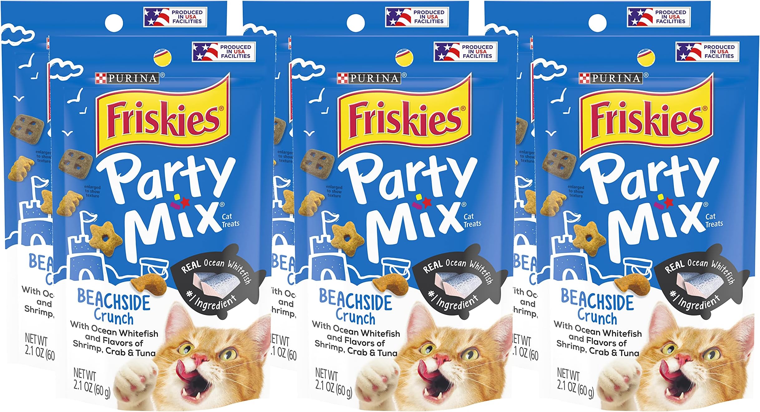 Amazon.com : Friskies Purina Party Mix Cat Treats, Beachside Crunch ...