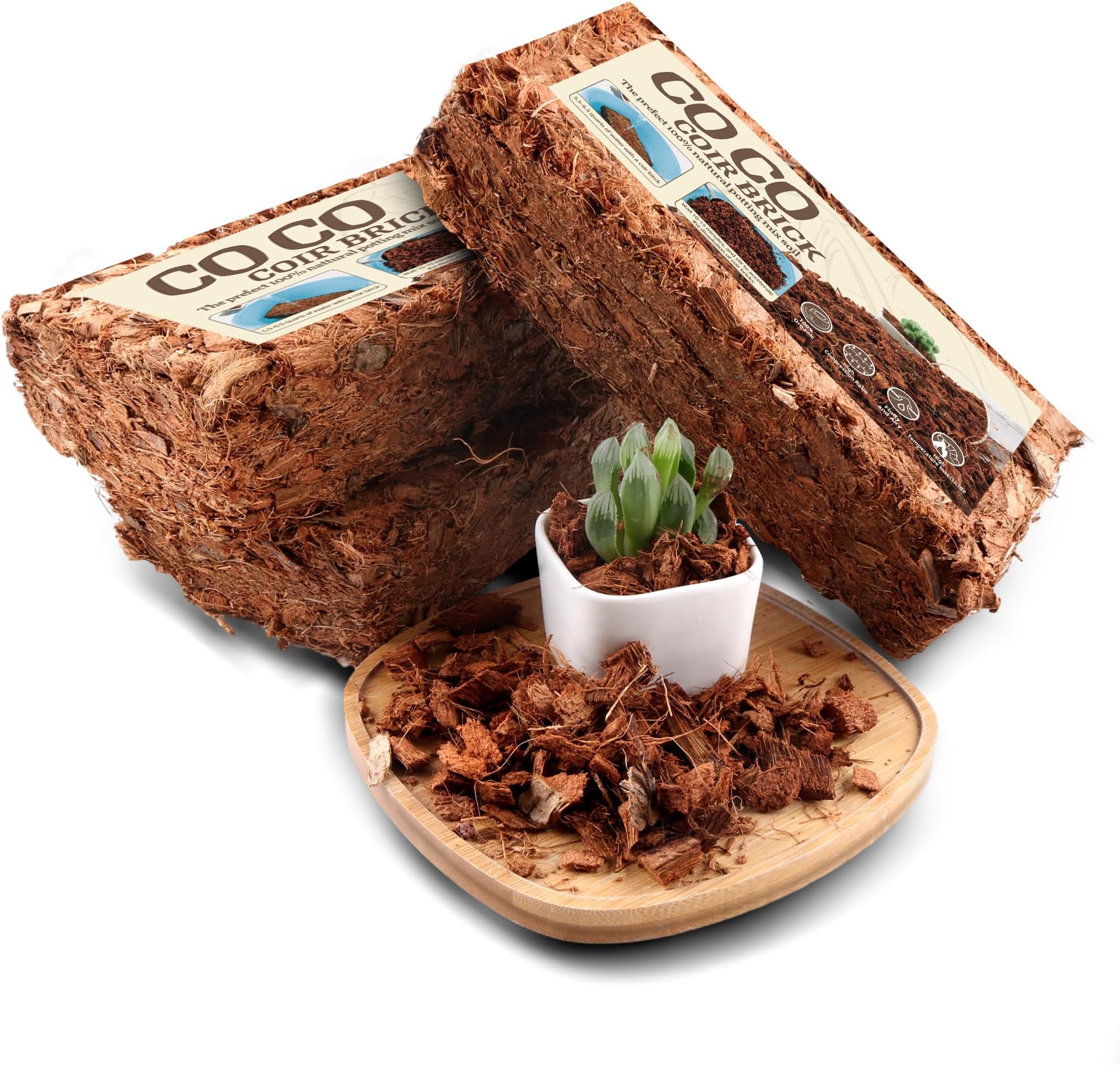Amazon.com : GROW!T Organic Coco Coir Planting Chips, Block : Mulches ...