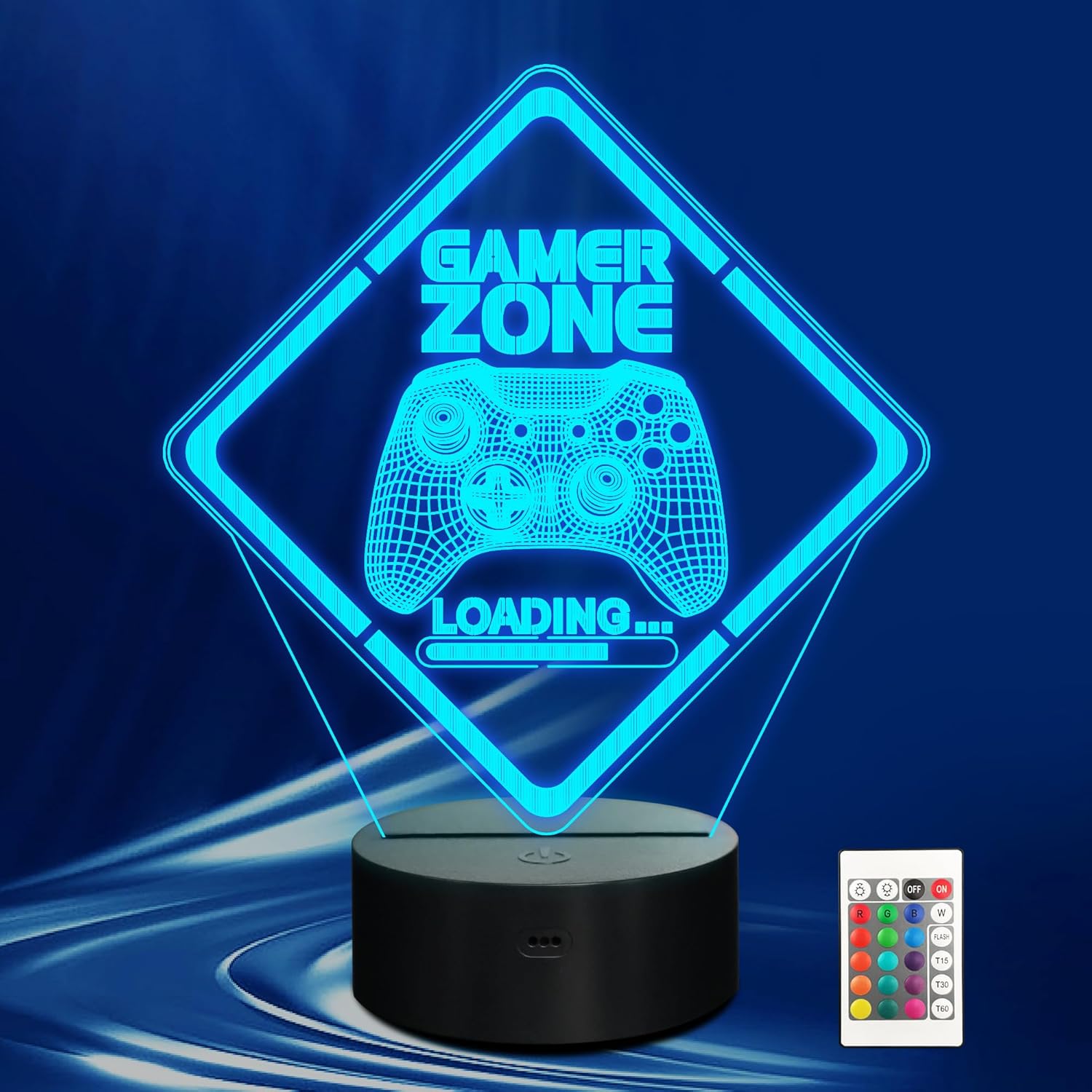 CoolGift Mart Gamer Zone Night Light with Gamepad Graphic, 3D Illusion ...