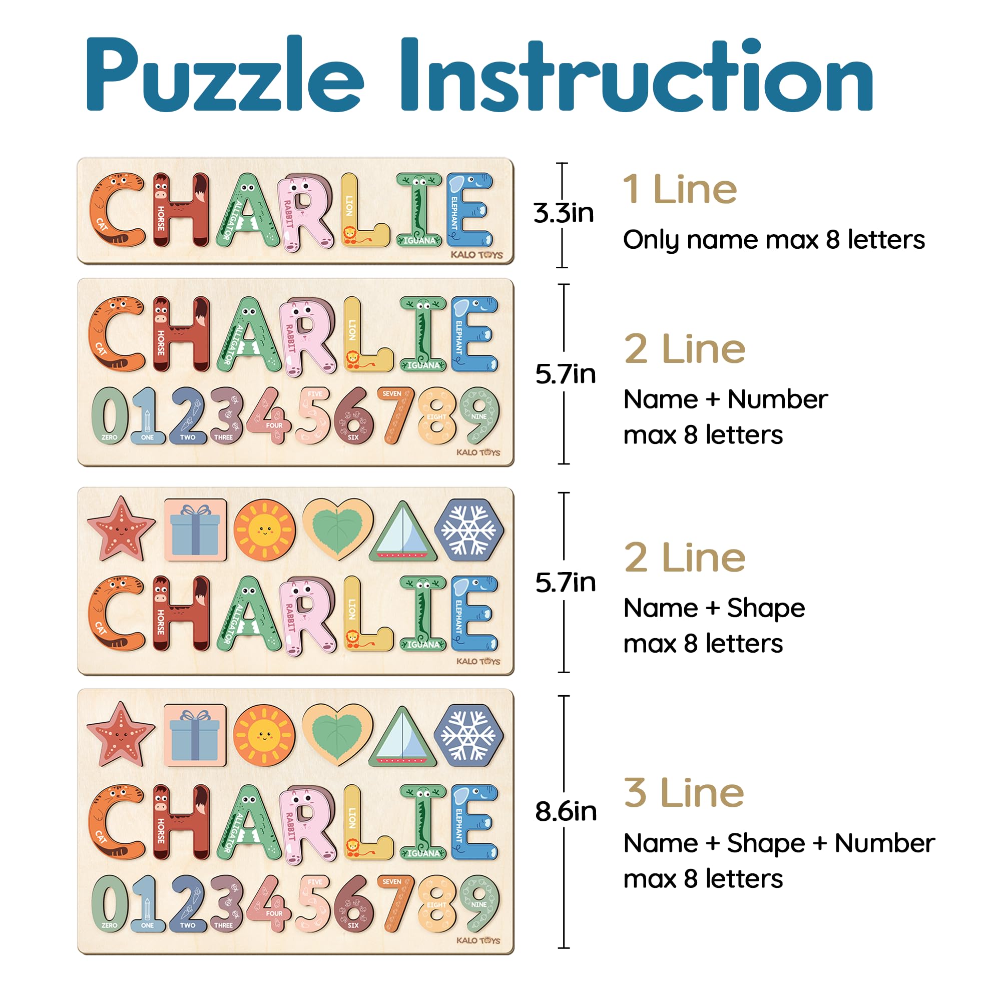 Personalized Wooden Name Puzzle For Toddlers - Custom Learning Toy For ...