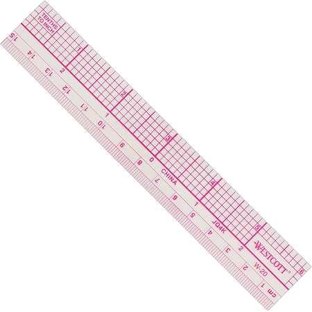 Amazon.com : Westcott 8ths Graph Ruler, 1 x 6", Transparent (W-10 ...