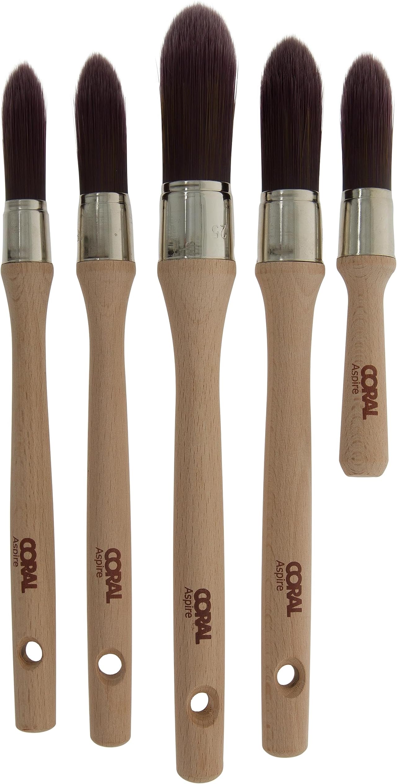 Amazon.com: Coral 33719 Aspire 5 Piece Round Sash Paint Brush Set ...