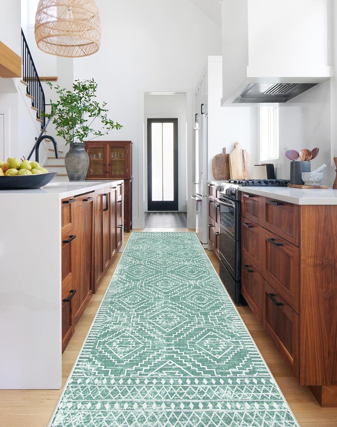 Amazon.com: Wonnitar Moroccan Kitchen Runner Rug Washable Non-Slip, 2'6 ...
