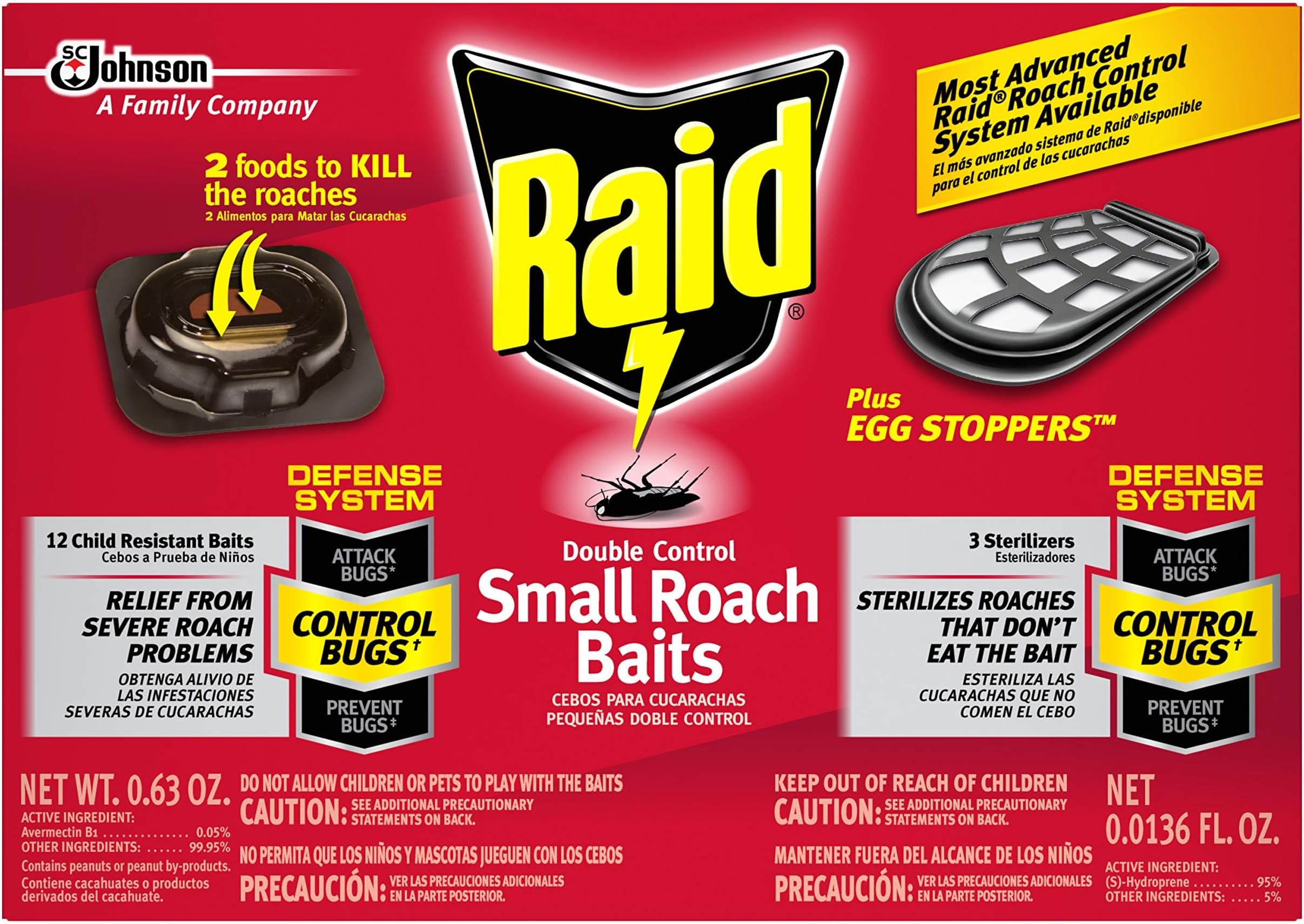 Amazon.com : Raid Double Control, Large Roach Baits, 8 CT (Pack - 3) : Patio, Lawn & Garden
