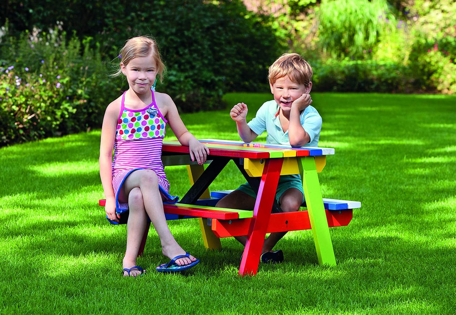 Amazon.com: Junior Picnic Table - Hardwood Pre Oiled and Coloured ...