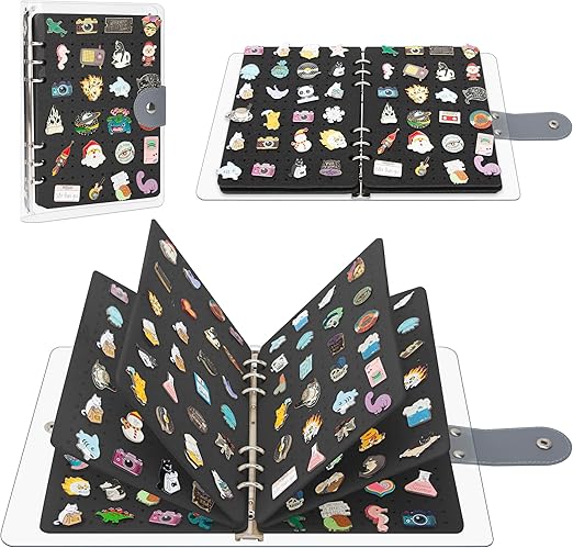 Amazon.com: PACMAXI A5 Enamel Pin Display Book, Clear PVC Cover ...