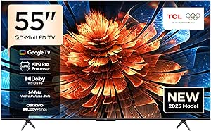 TCL 55Q6C Television 55 Inch Smart TV 4K QD-Mini LED Colorful Quantum Crystal HDR 10+ Gaming ...