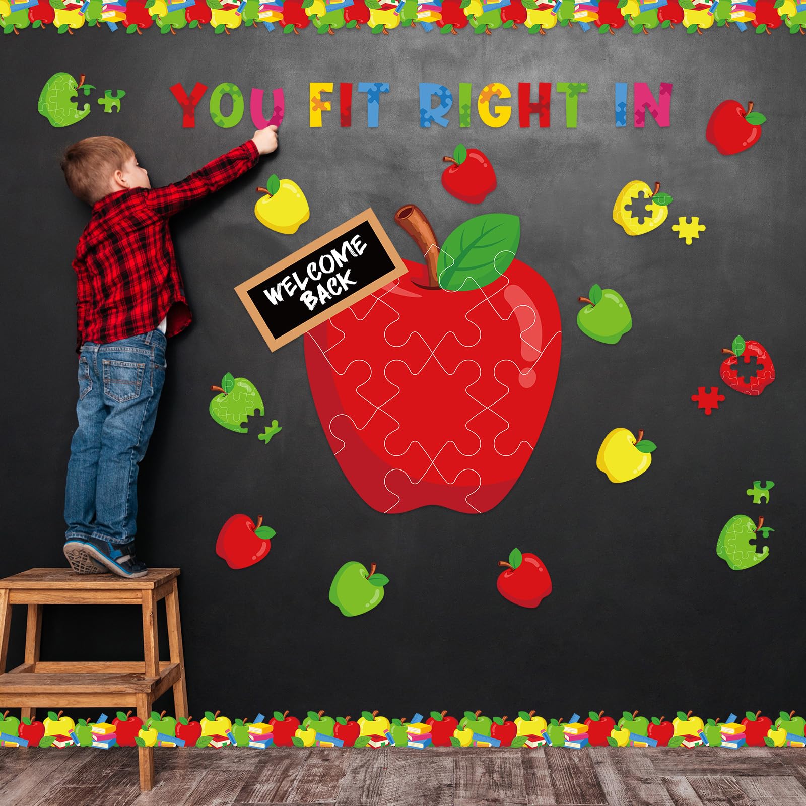 Snapklik.com : Back To School Bulletin Board Decorations Set Apple ...
