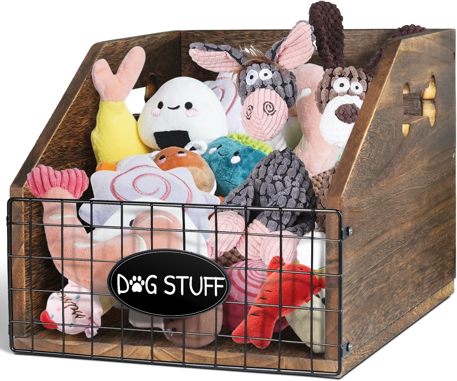 Amazon.com: Wooden Dog Toy Basket | Pet-Friendly, Modern Design for ...