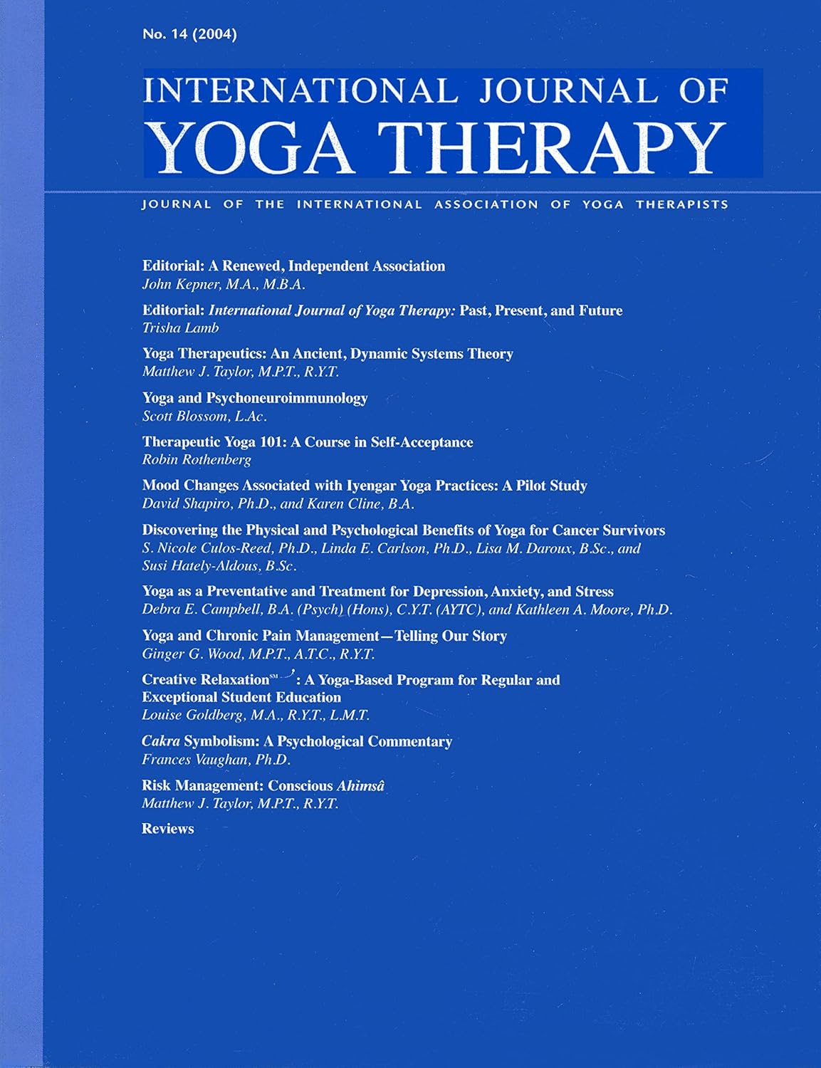 International Journal of Yoga Therapy No. 14: Trisha Lamb: Amazon.com ...