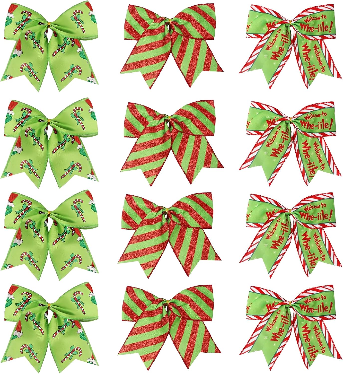 Amazon.com: 12 Pcs Red Green Christmas Bows, 6 Inch Large Christmas ...