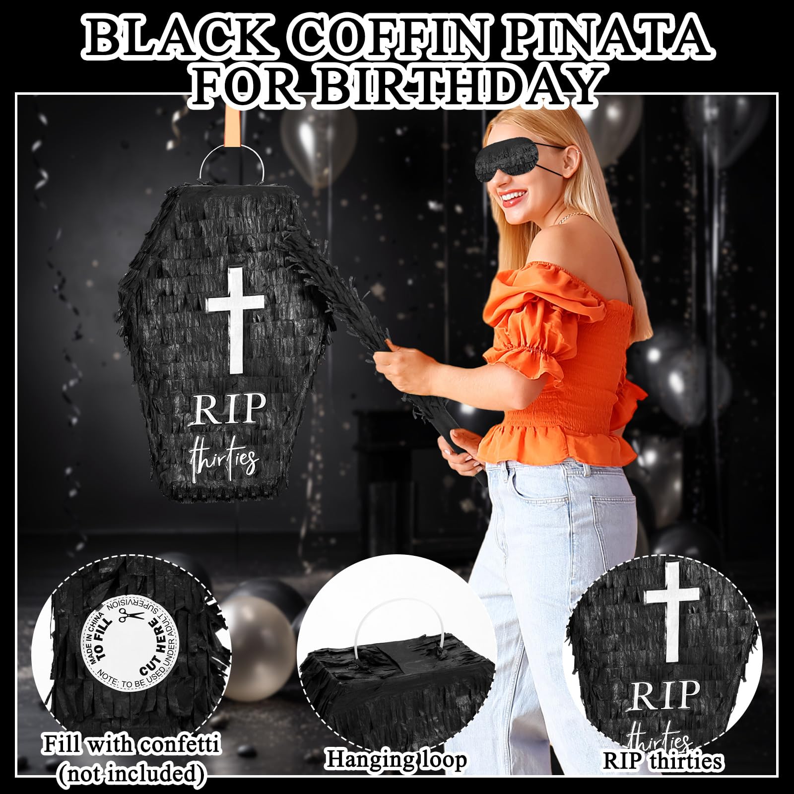 40th Birthday piñatas with Stick Blindfold Death to My 30s piñatas 16 ...