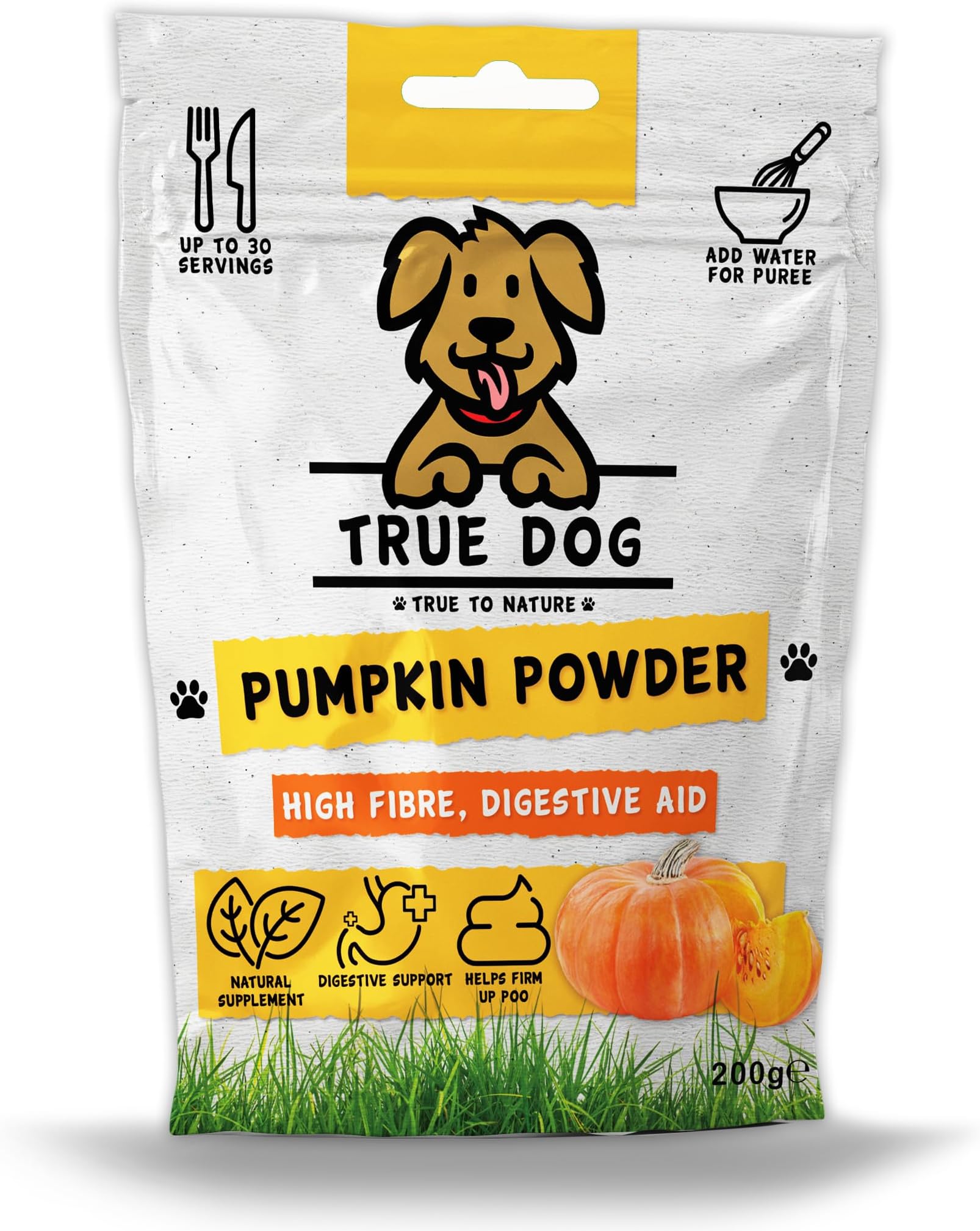 True Dog Natural Pumpkin Powder for Dogs 200g | 100% Natural Digestive ...