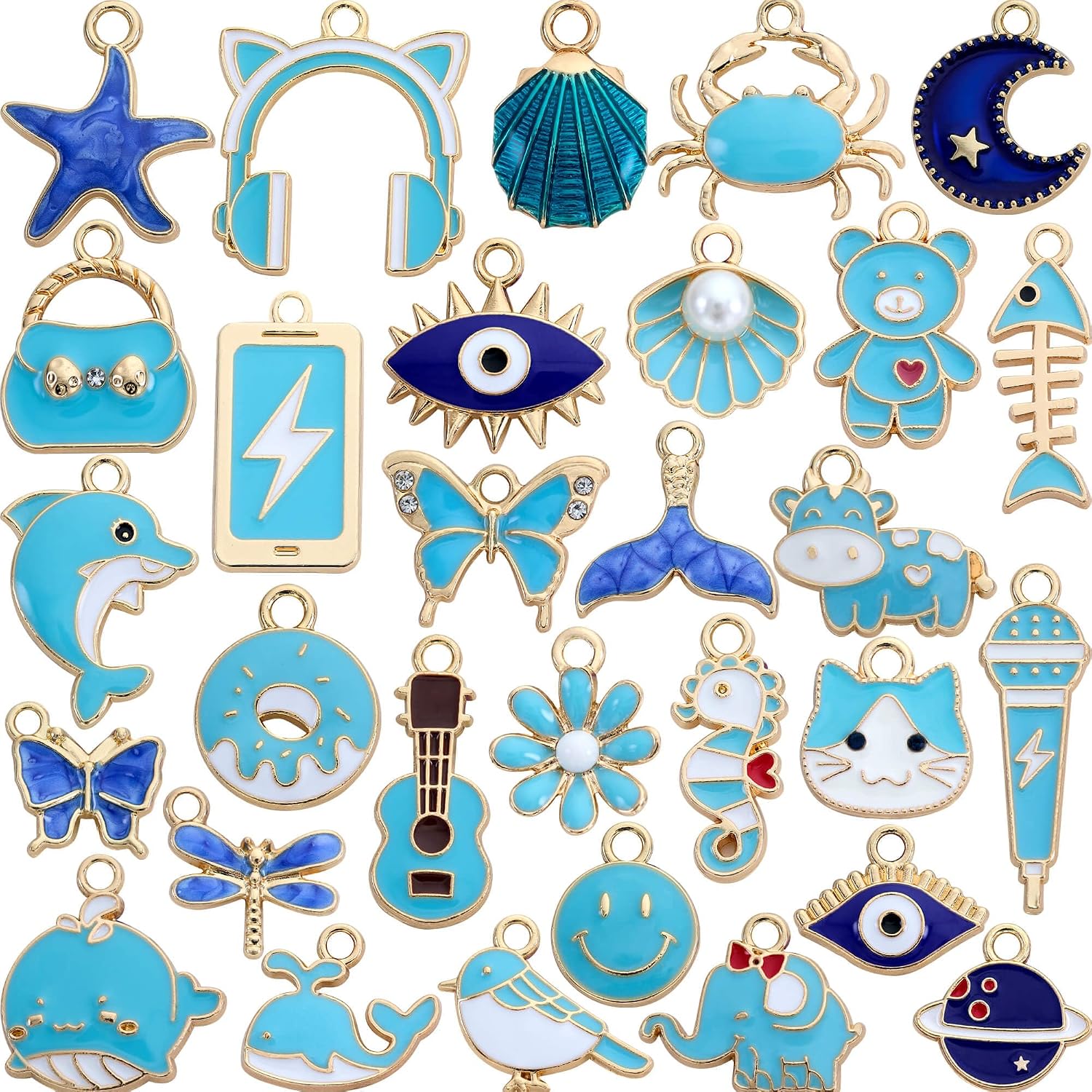 Amazon.com: Anjulery 30Pcs Charms for Jewelry Making and Crafting ...