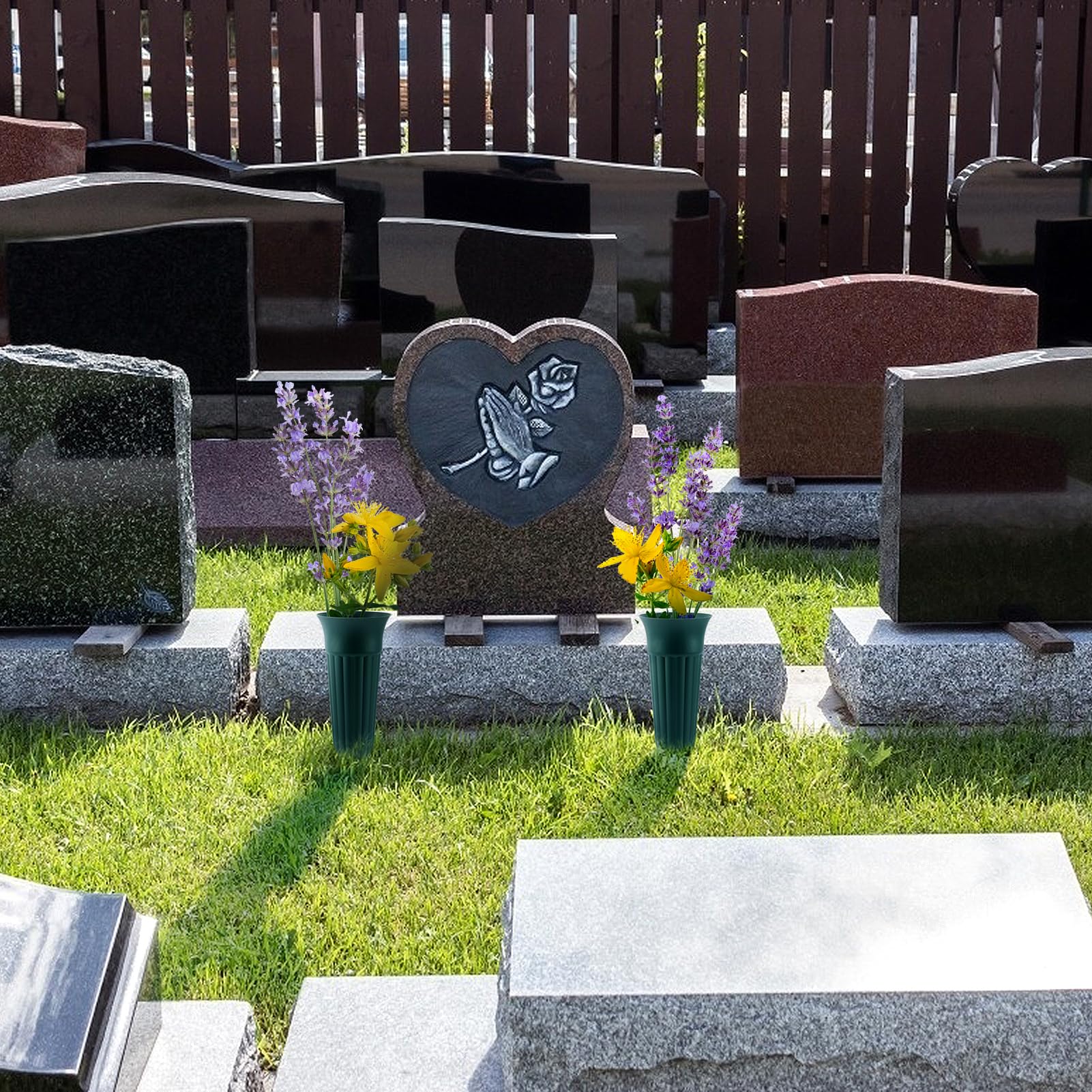 Snapklik.com : 8 Pack Cemetery Vases For Grave- 2 Sizes Of Plastic ...