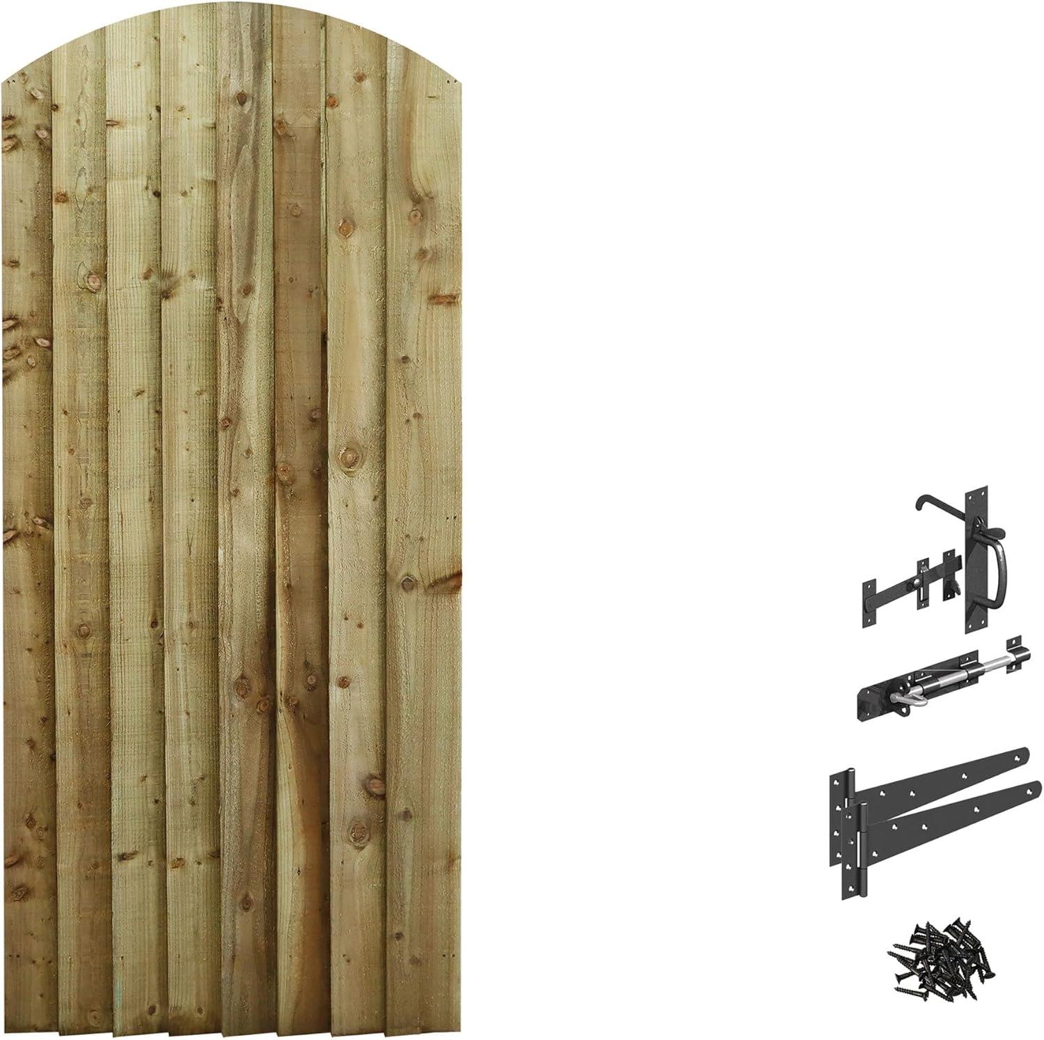 Bespoke Custom Made To Measure Wooden Garden Gate/Feather Edge Arch Top ...