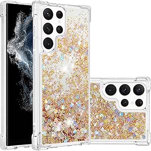 Amazon.com: QIVSTAR Compatible with Galaxy S23 Ultra Case, Glitter Case Bling Sparkle Liquid for ...