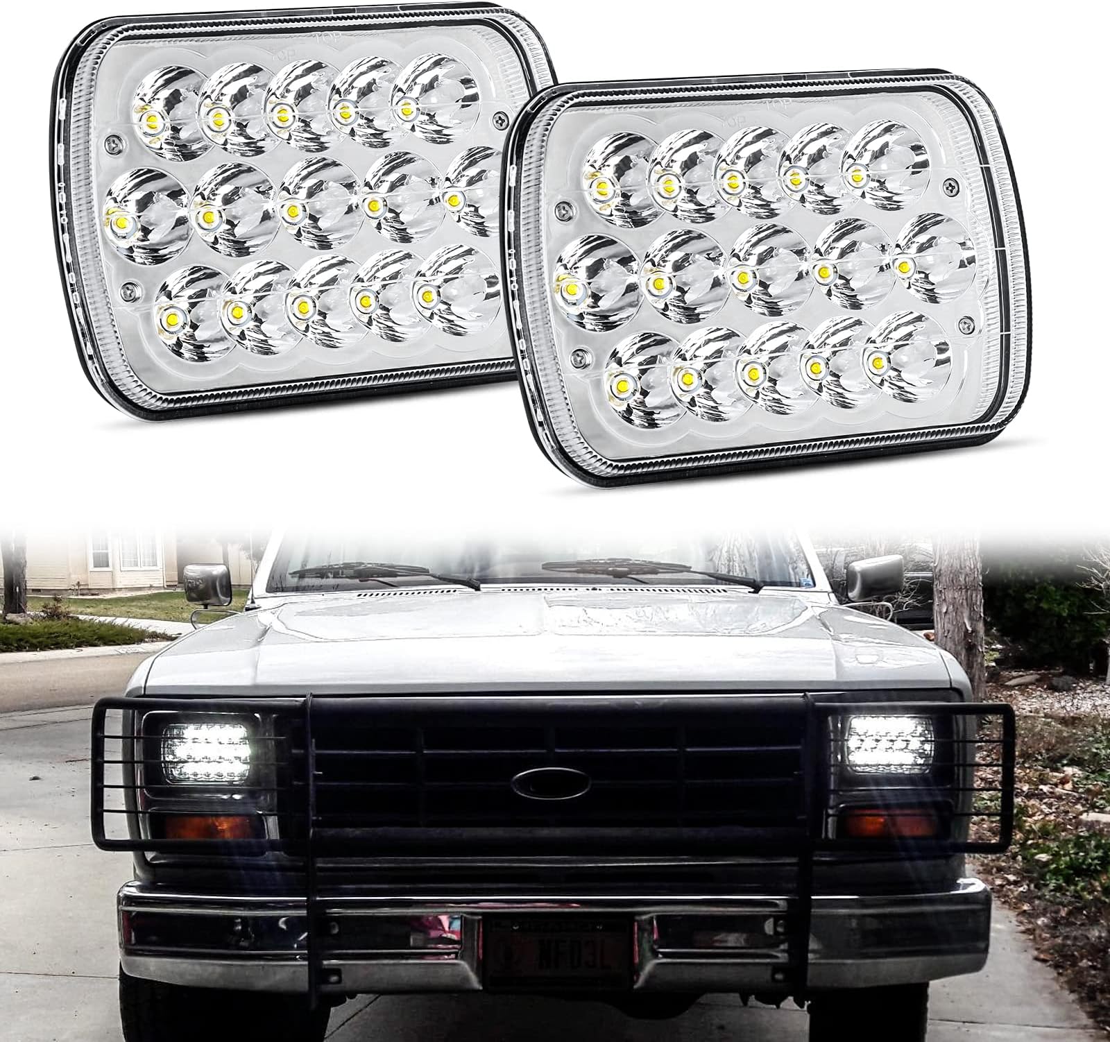 Amazon.com: BESTZHEYU 2PCS 5x7 7x6'' Sealed LED Headlights Compatible ...